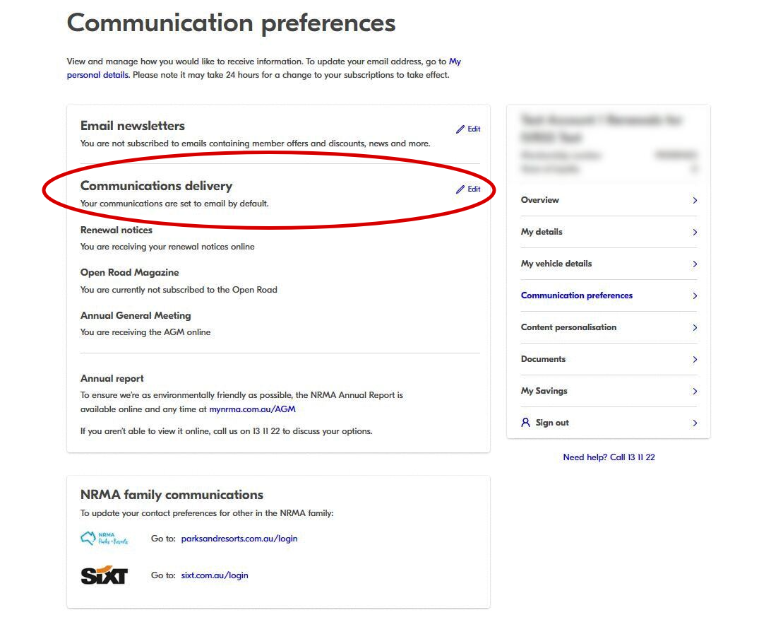Open Road NRMA Magazine Preferences