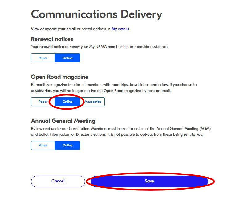 Open Road NRMA Magazine Preferences